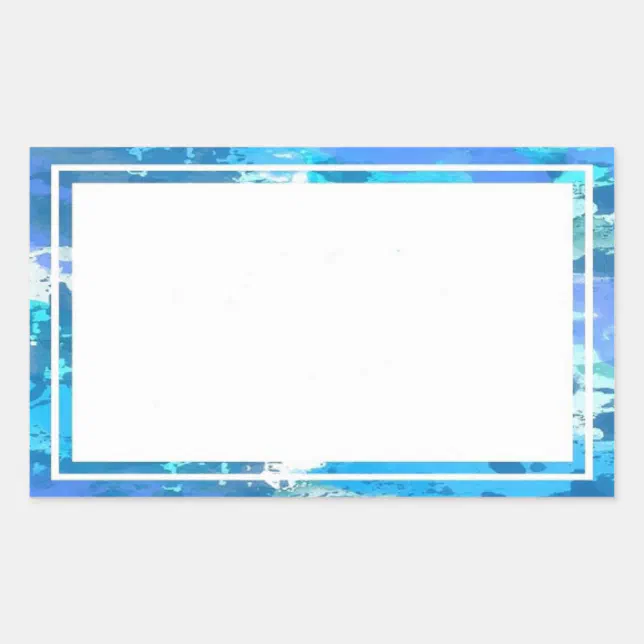 Pretty Blue Border Stickers | Zazzle