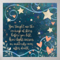 Pretty Blue Courage of Stars Quote Inspirivity Poster | Zazzle