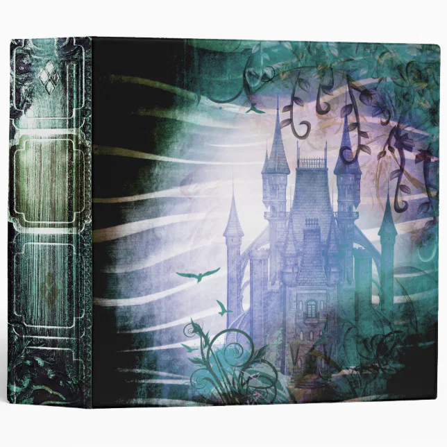 Pretty Blue Fairy Tale Fantasy Garden Castle Binder | Zazzle