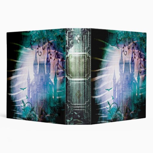 Pretty Blue Fairy Tale Fantasy Garden Castle Binder | Zazzle