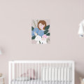 Pretty Blue Green Girly Floral Illustration Poster | Zazzle