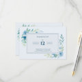 Pretty Blue Watercolor Floral RSVP Response Card | Zazzle