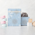 Pretty blue white Christmas snowflakes gift wrap | Zazzle