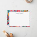 Pretty Botanical Girly Floral Frame Note Card | Zazzle