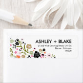 Pretty Bouquet Wedding Return Address Label | Zazzle