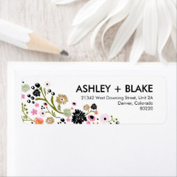 Pretty Bouquet Wedding Return Address Label | Zazzle