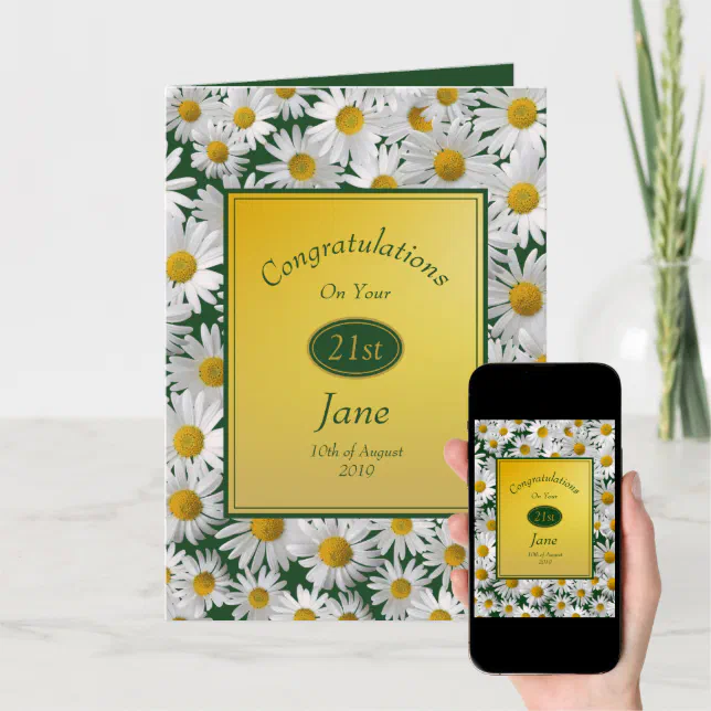 Pretty Bright Daisy Congratulations Birthday Card | Zazzle