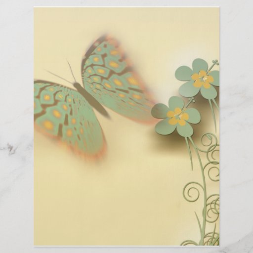 Pretty Butterfly and Flower Background Flyer | Zazzle