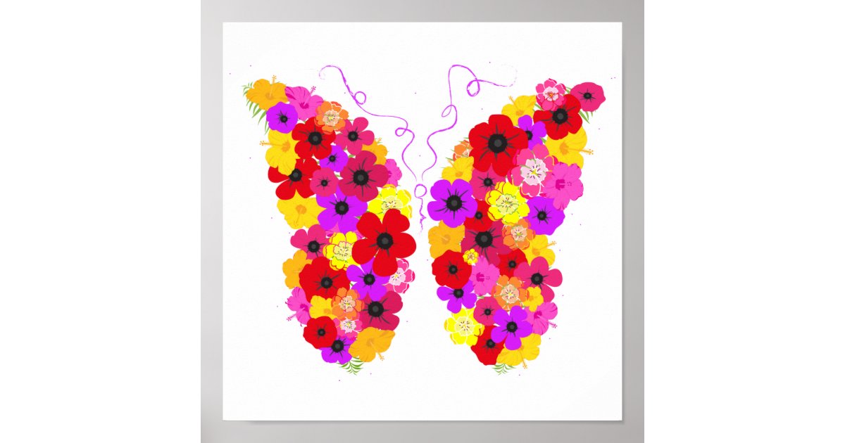 Pretty Butterfly Modern Art Poster | Zazzle