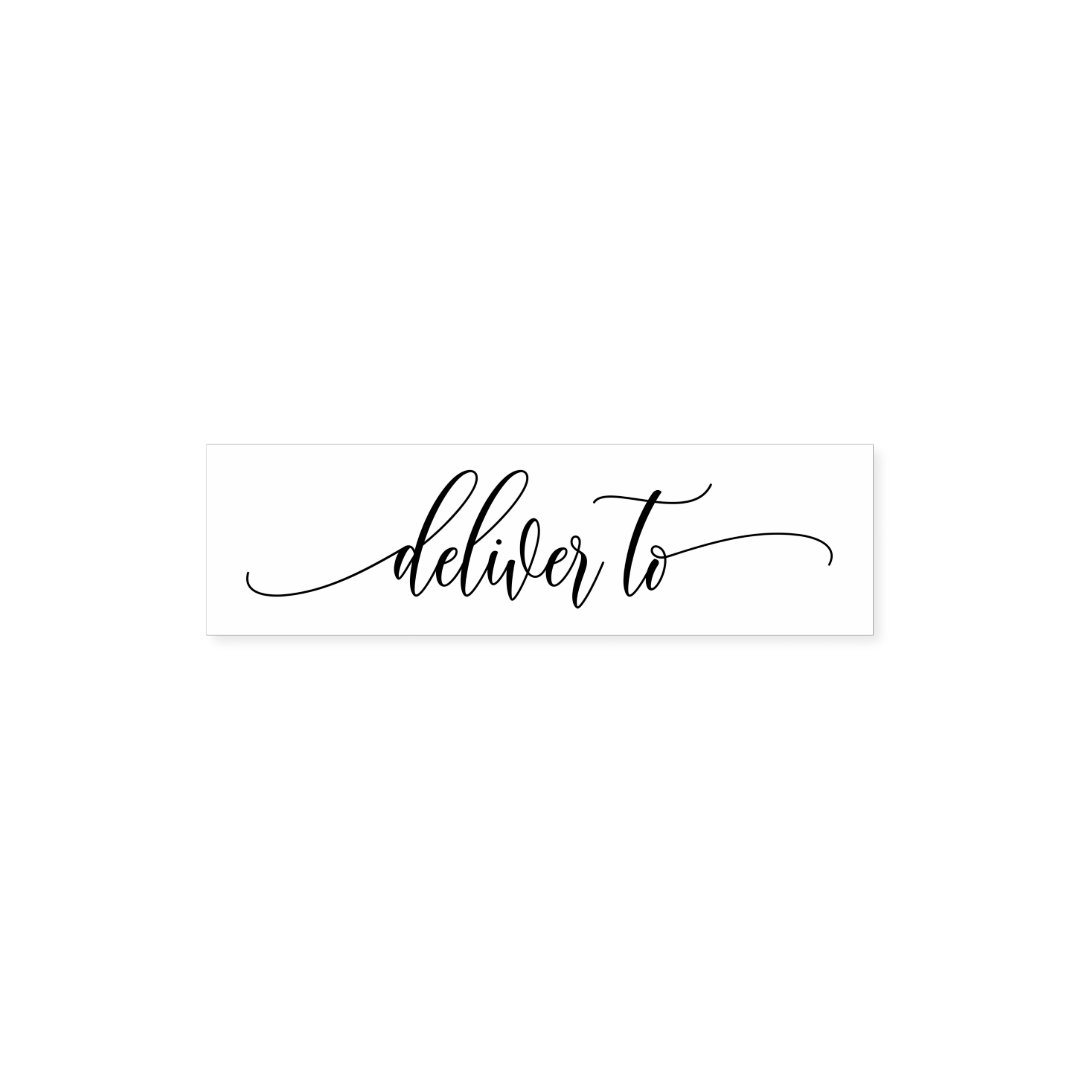 Pretty Calligraphy Script Deliver To Wedding Self-inking Stamp | Zazzle