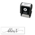 Pretty Calligraphy Script Deliver To Wedding Self-inking Stamp | Zazzle