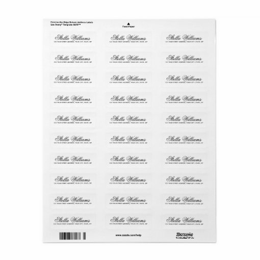 Pretty calligraphy script simple white address label | Zazzle