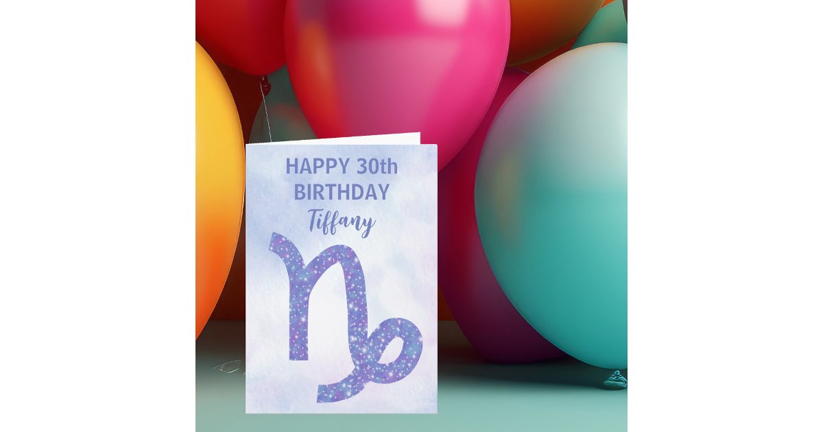 Pretty Capricorn Astrology Sign Custom Birthday Card | Zazzle
