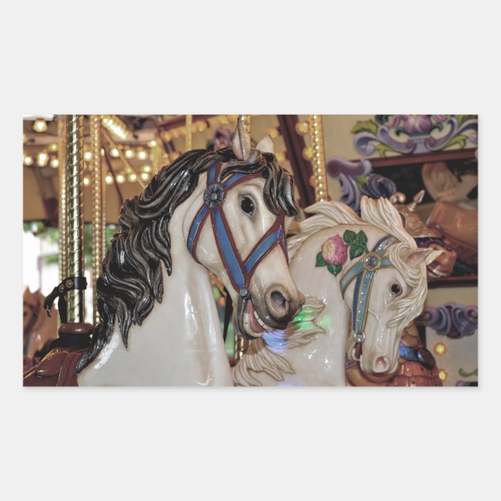 Pretty carousel horses sticker | Zazzle.com