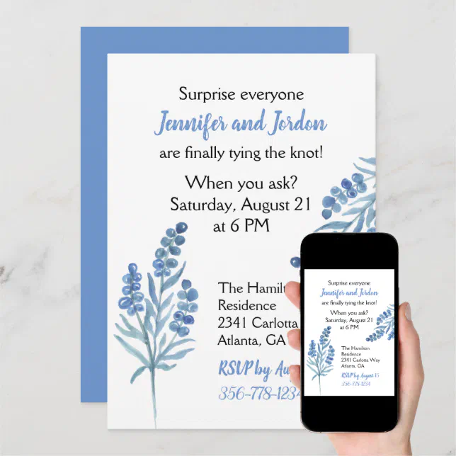 Pretty Casual Wedding Invitation | Zazzle