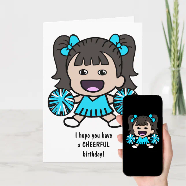 Pretty Cheerleader Birthday Card for Girls | Zazzle