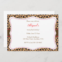Pretty Cheetah Invitation | Zazzle