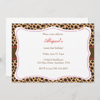 Pretty Cheetah Invitation | Zazzle