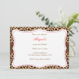 Pretty Cheetah Invitation | Zazzle