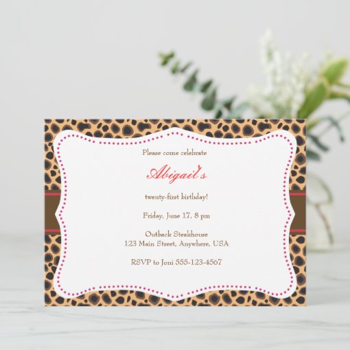 Pretty Cheetah Invitation | Zazzle