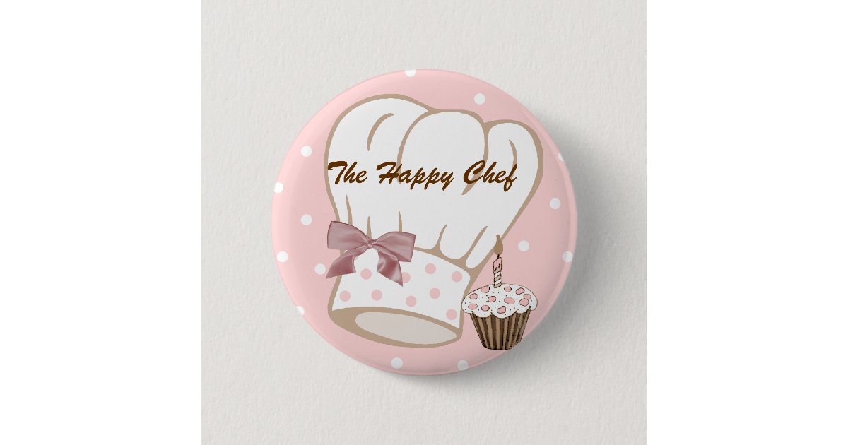 Pretty Chef's Hat Button Pin | Zazzle