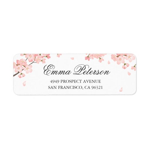 Pretty Cherry Blossoms Name and Return Address Label | Zazzle