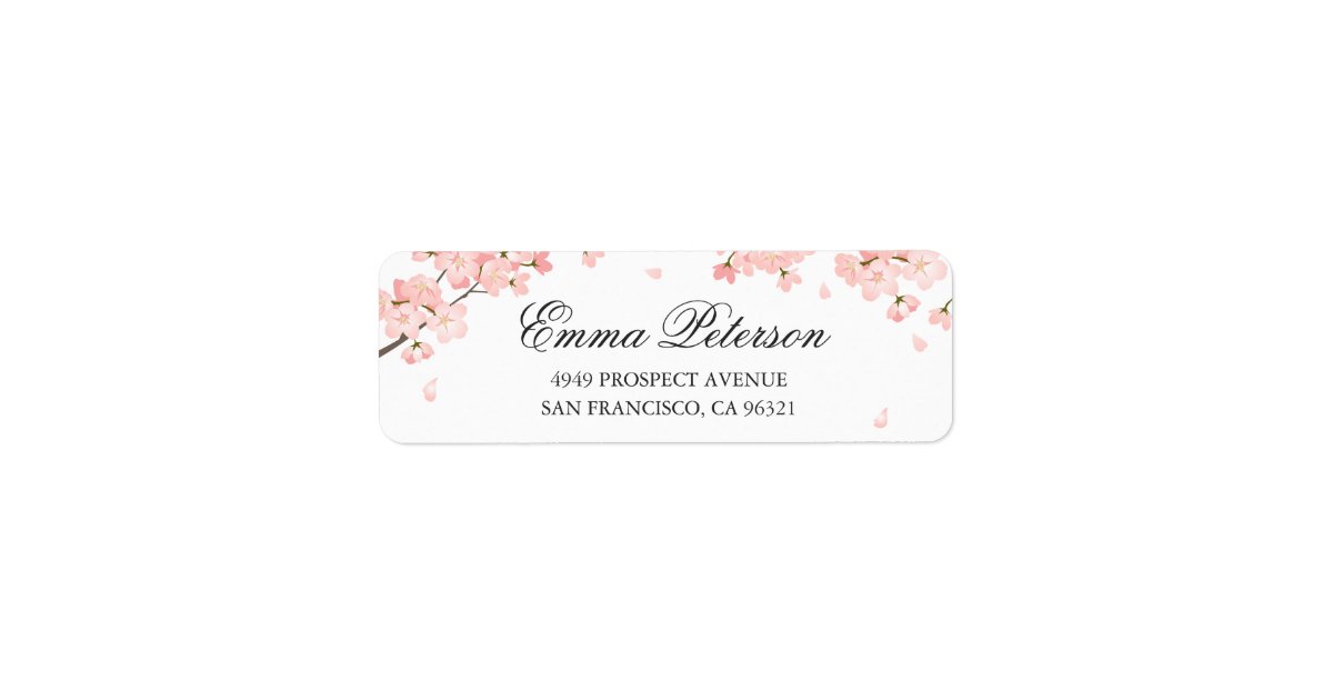 Pretty Cherry Blossoms Name and Return Address Label | Zazzle
