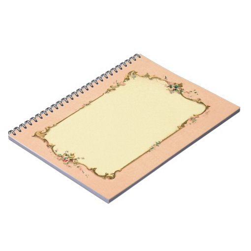 Pretty Chic Vintage French Blank Page Border Notebook | Zazzle