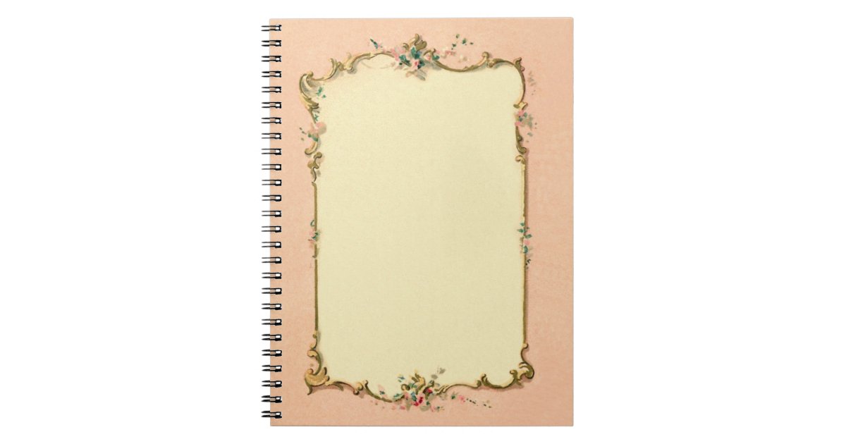 Pretty Chic Vintage French Blank Page Border Notebook | Zazzle