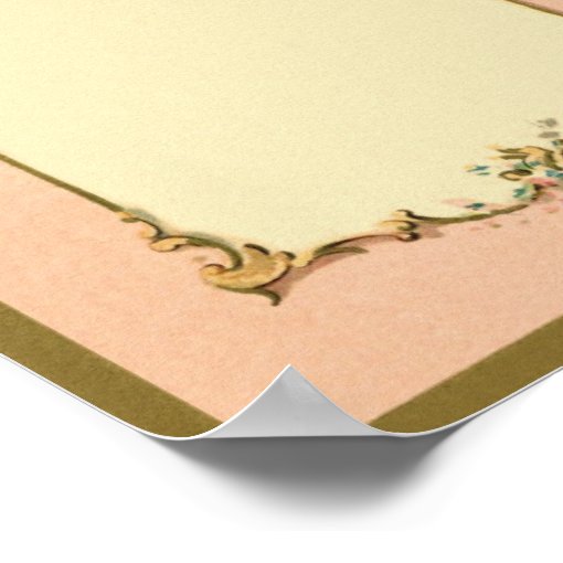 Pretty Chic Vintage French Blank Page Border Poster | Zazzle