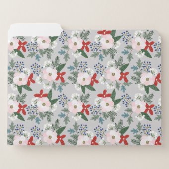 Pretty Christmas Patterns File Folder | Zazzle