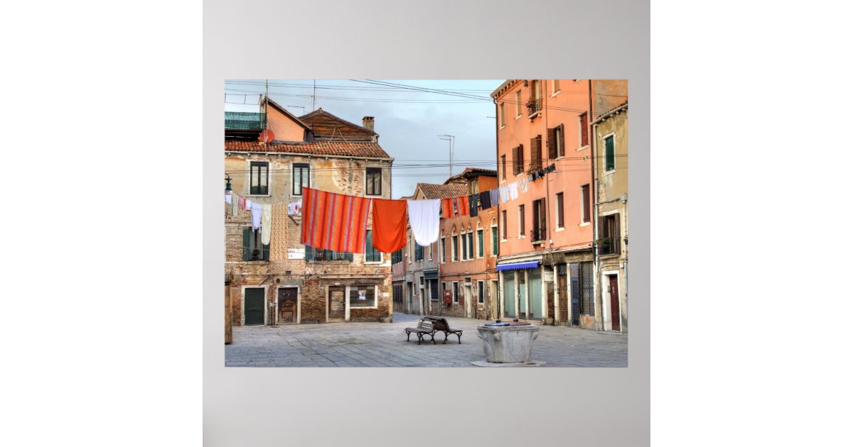 Pretty Clotheslines At Campo Ruga Poster | Zazzle