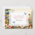 Pretty Cottage Core Vintage Wedding RSVP Card | Zazzle
