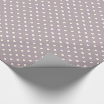 Pretty cream dots on pastel purple wrapping paper | Zazzle