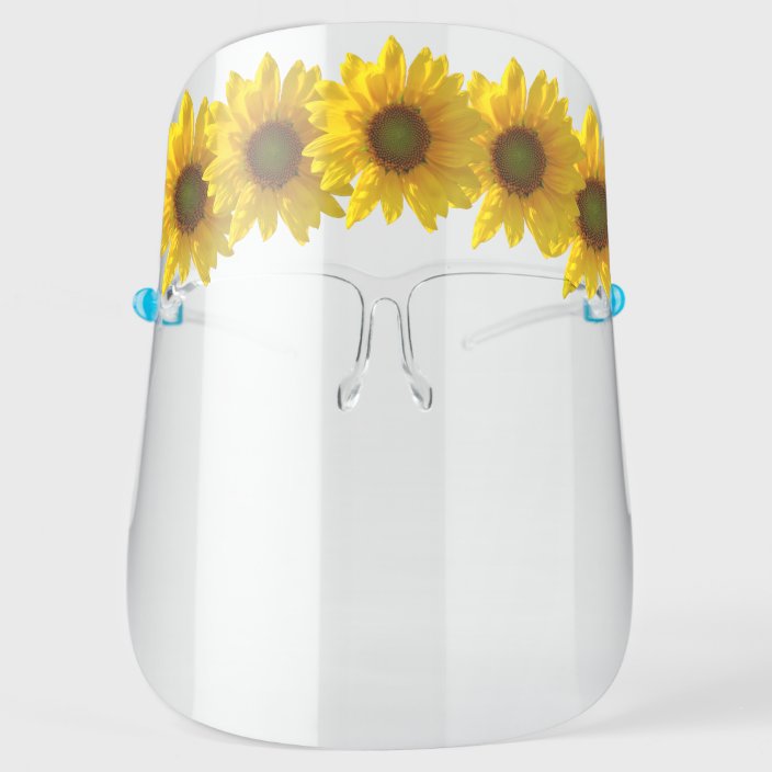 Pretty Crown of Sunflowers Floral Face Shield | Zazzle.com