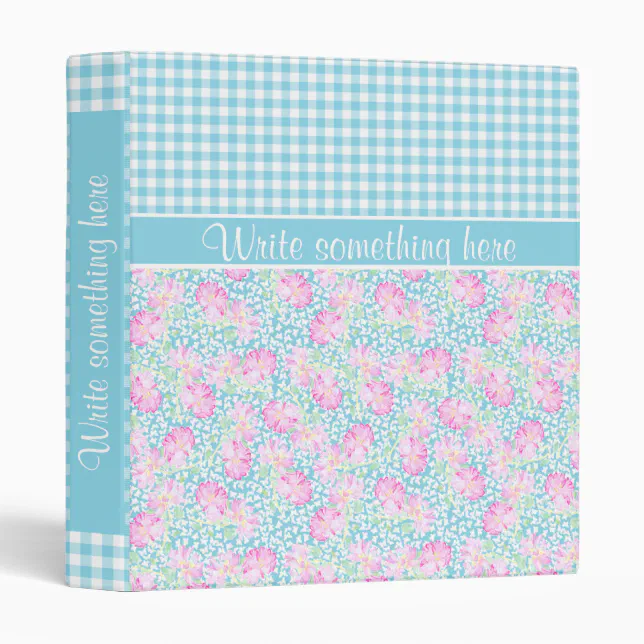 Pretty Custom Binder Pink Roses, White Butterflies | Zazzle