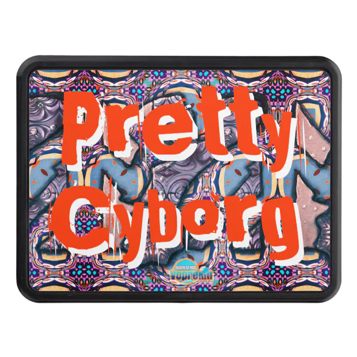 Pretty Cyborg Floral Cyberpunk Pattern Hitch Cover | Zazzle