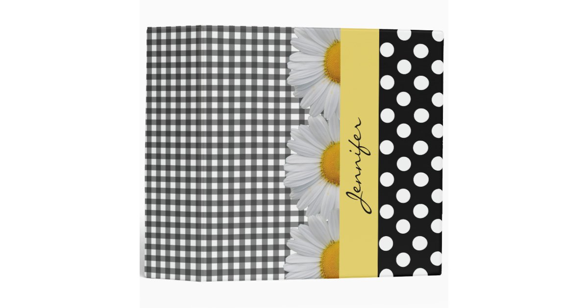 Pretty Daisies and Patterns Custom Binder | Zazzle