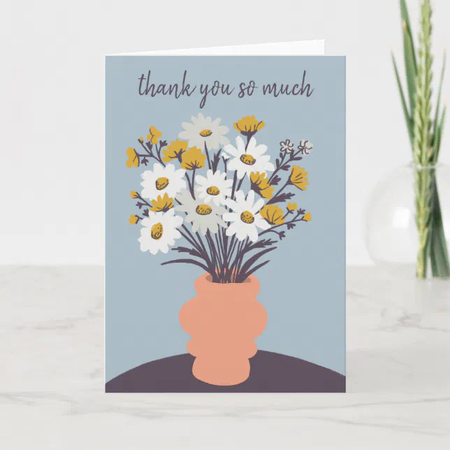 Pretty Daisy Bouquet CUSTOM Thank You Card | Zazzle