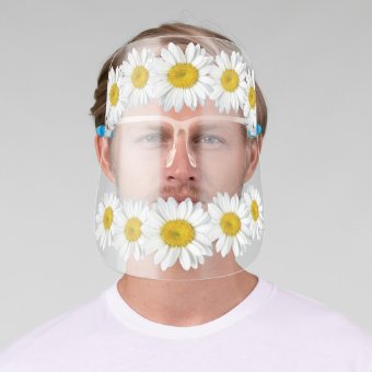 Pretty Daisy Flowers Floral Womens Face Shield | Zazzle