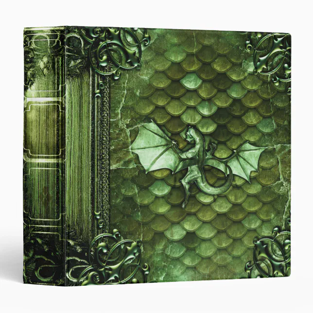 Pretty Dragon Scales Ancient Tome Magic Book 3 Ring Binder | Zazzle