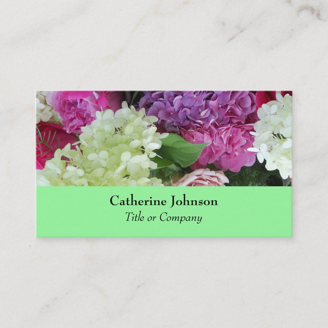 Pretty Elegant Flowers Wedding Planner or Florist Business Card | Zazzle