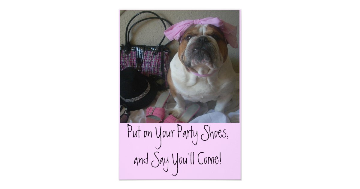 Pretty English Bulldog Party Invitations | Zazzle.com