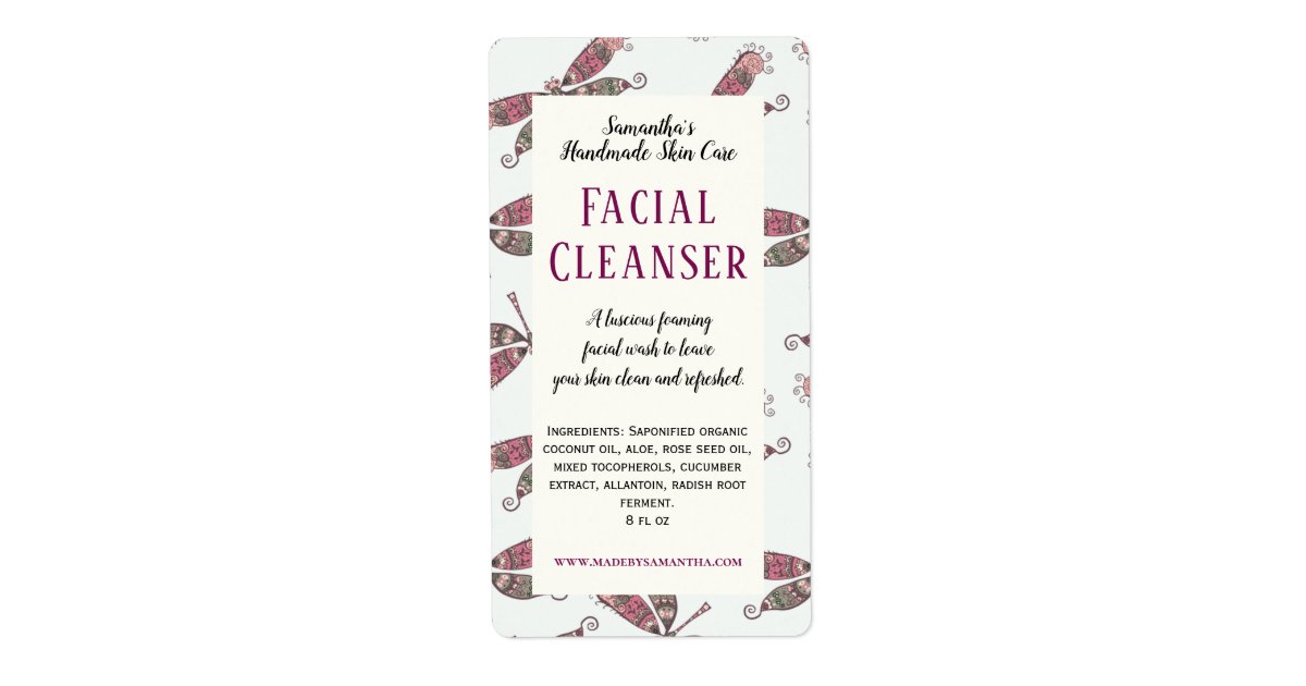 Pretty Facial Cleanser Product Sticker | Label | Zazzle