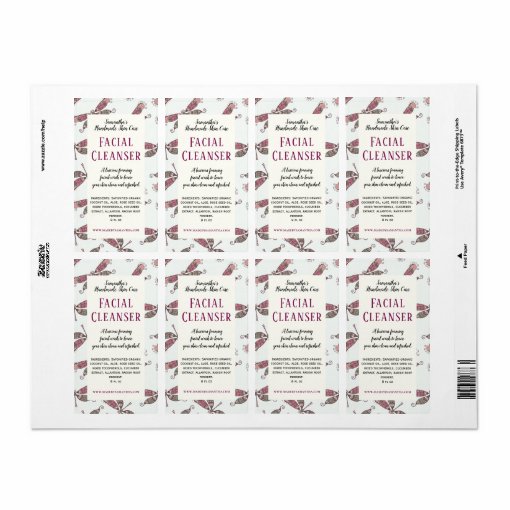 Pretty Facial Cleanser Product Sticker | Label | Zazzle