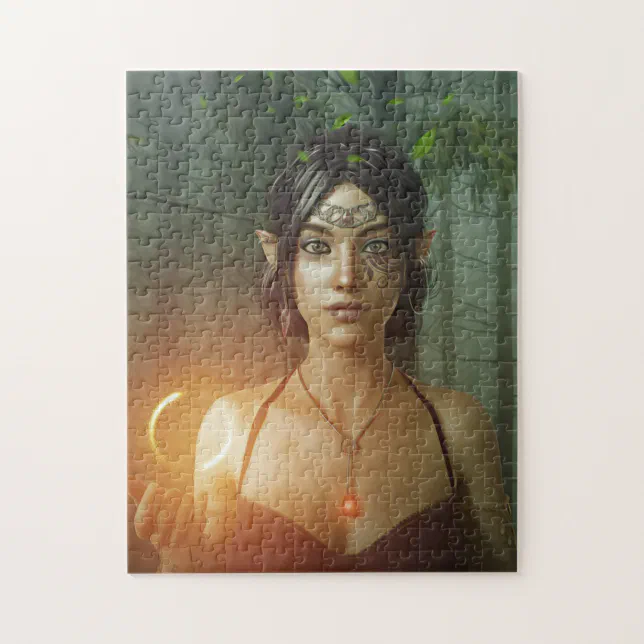 PRETTY FAIRY ELF GIRL FANTASY JIGSAW PUZZLE | Zazzle