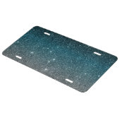 Pretty Faux Glitter Gradient in Black, Blue, White License Plate | Zazzle