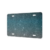 Pretty Faux Glitter Gradient in Black, Blue, White License Plate | Zazzle