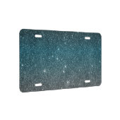 Pretty Faux Glitter Gradient in Black, Blue, White License Plate | Zazzle