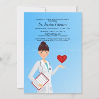 Pretty Female Medic Invitation | Zazzle